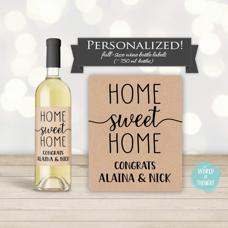 New House Wine Label Home Sweet Home Custom Housewarming | Etsy