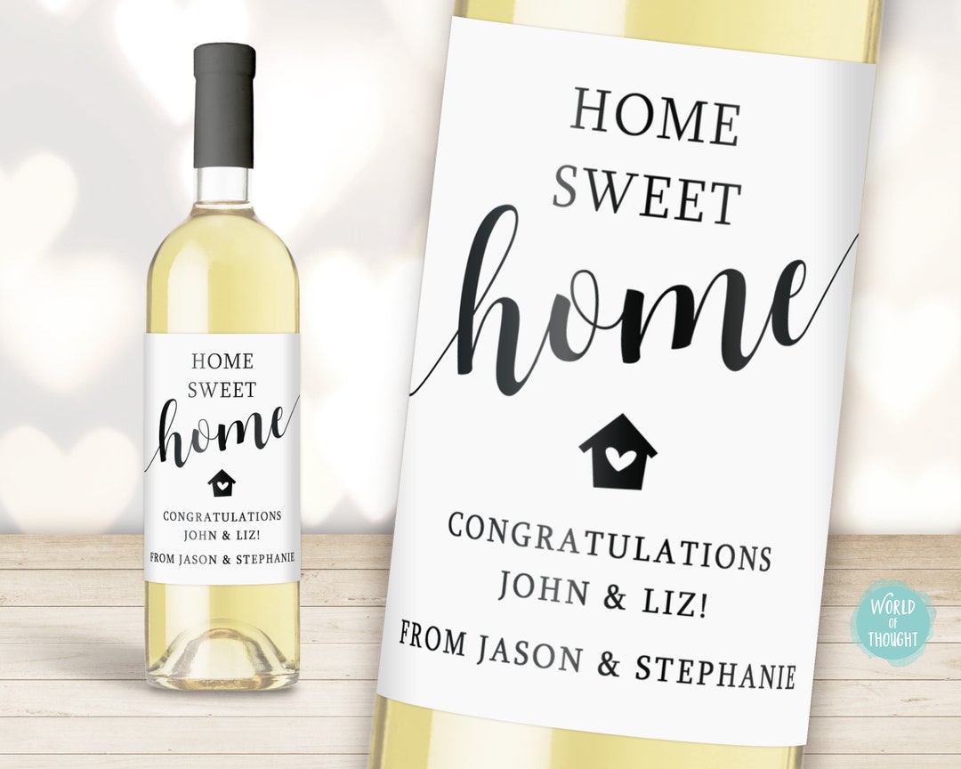New House Wine Bottle Label Custom Housewarming Gift - Etsy