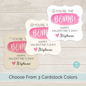 Personalized You're the Bomb! Valentine Bath Bomb Gift Tags | Custom ...