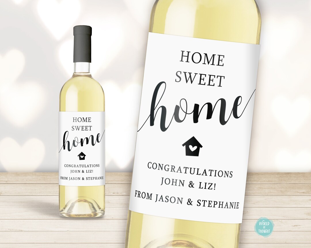 New House Wine Bottle Label - Custom Housewarming Gift, Realtor New ...