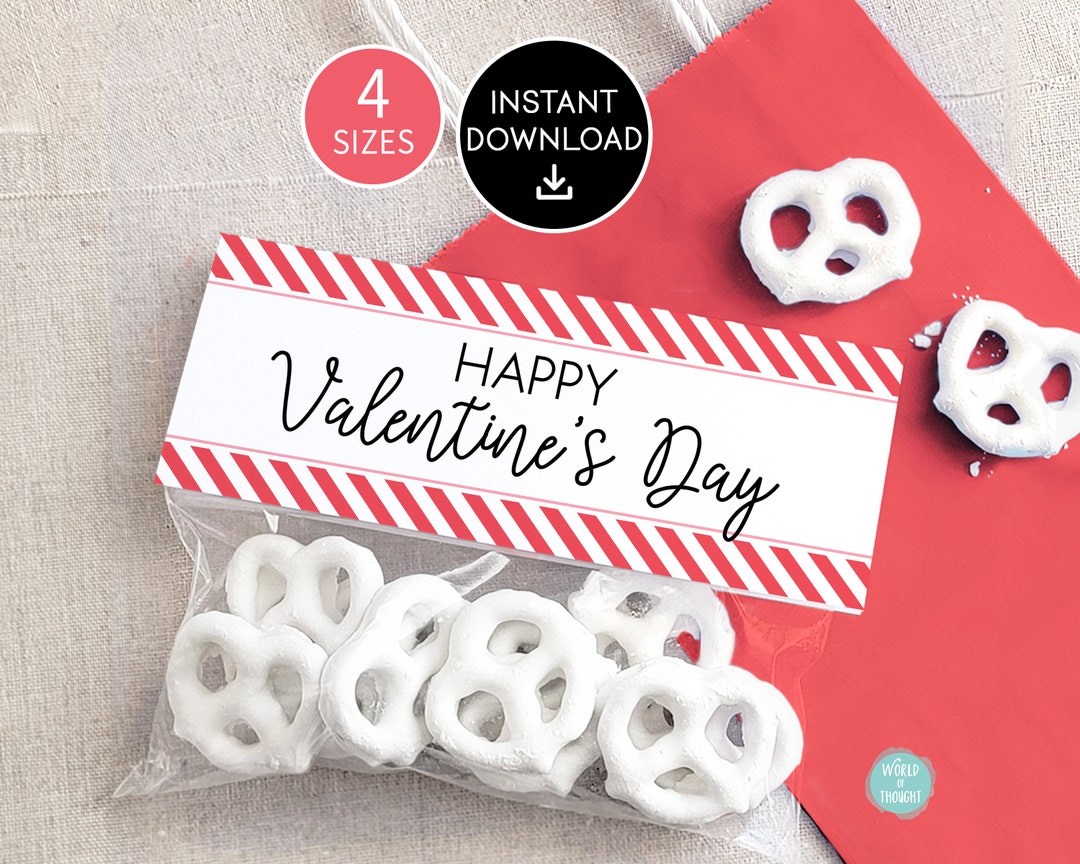 INSTANT DOWNLOAD Happy Valentine's Day Treat Bag Topper | Printable ...