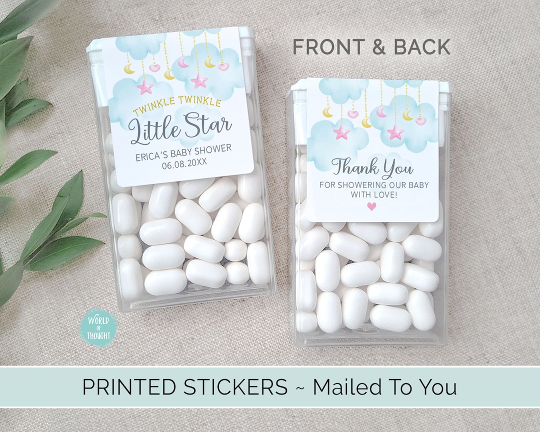 Twinkle Twinkle Little Star Baby Shower Favor Sticker, Personalized ...
