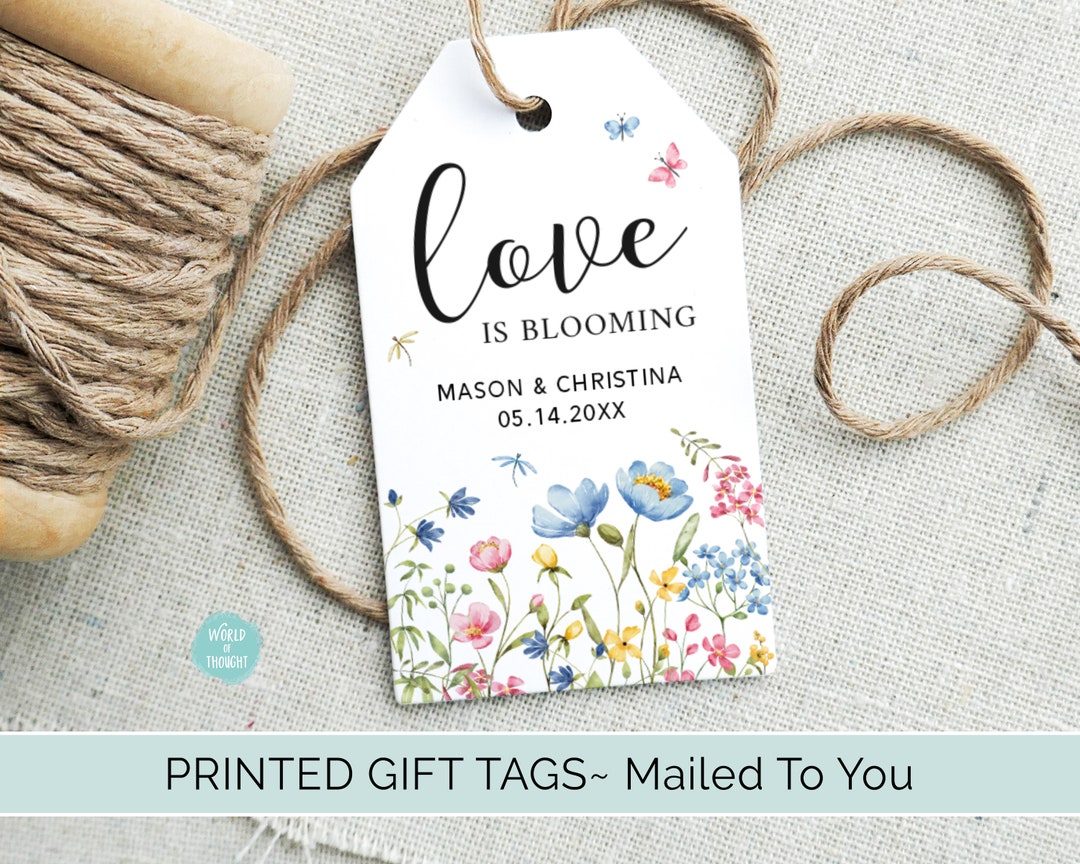Personalized Wildflower Spring Wedding Favor Tags | Love is Blooming ...