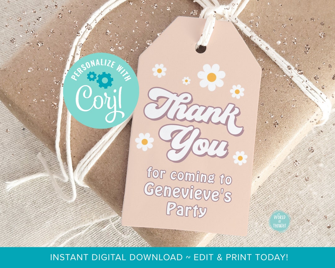 INSTANT DOWNLOAD Editable Let's Get Groovy Birthday Party Thank You ...
