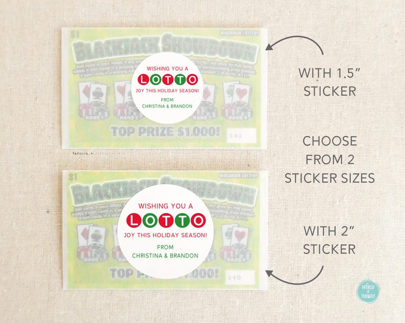 Lotto Favor Stickers, Christmas Party Lotto Ticket Favors, Scratch off ...