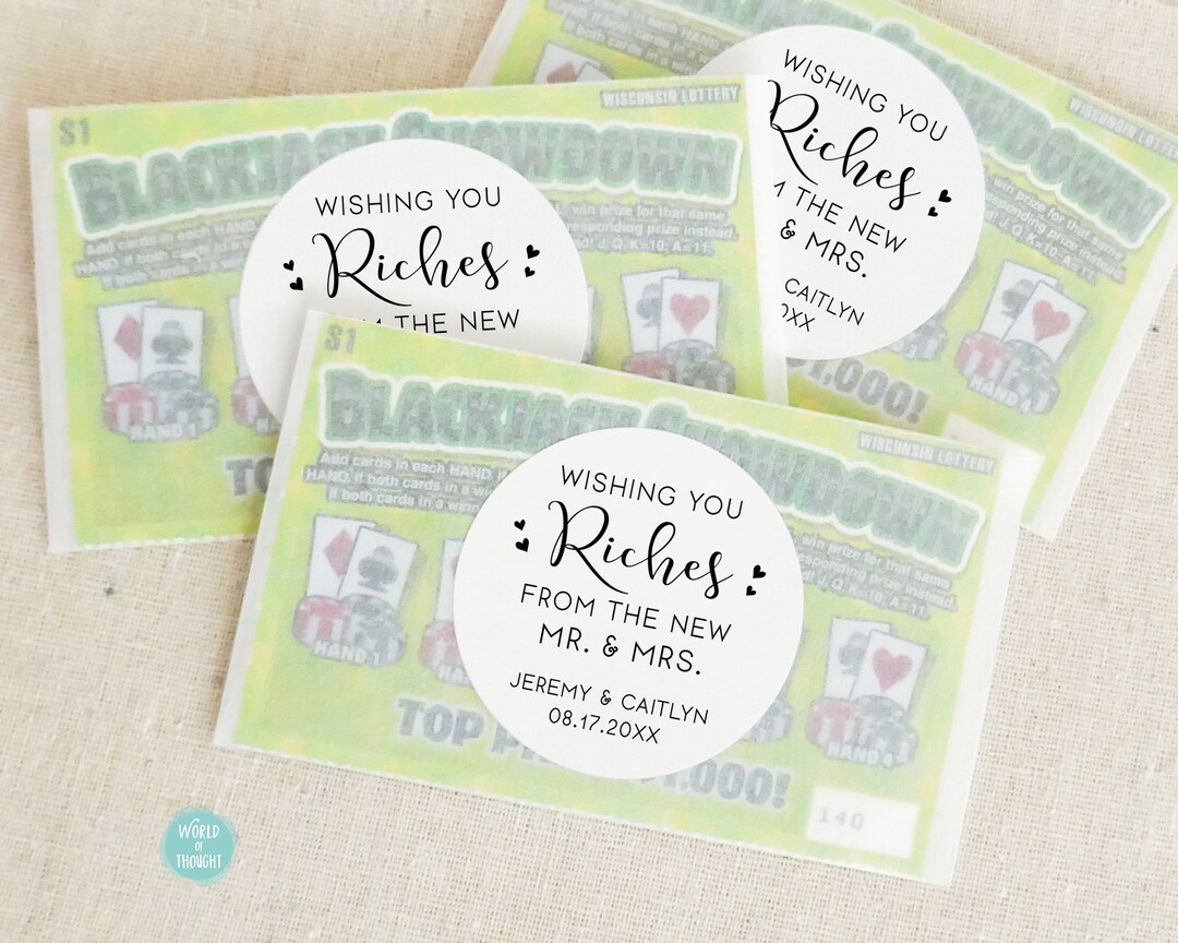 Lotto Wedding Favor Stickers, Wedding Lotto Ticket Favor Stickers ...