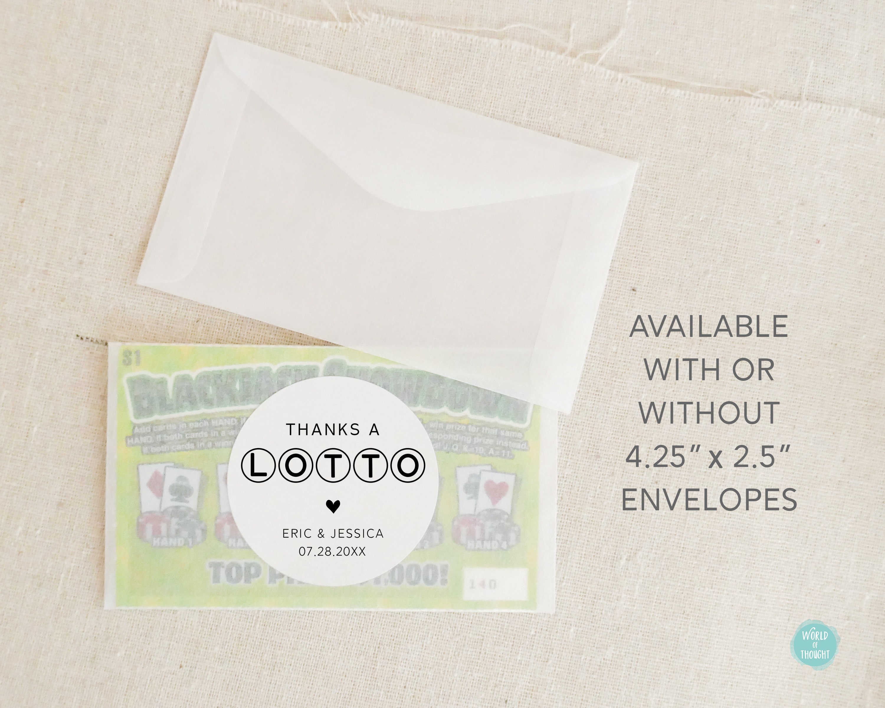 Thanks A Lotto Favor Stickers, Wedding Lotto Ticket Favor Stickers ...