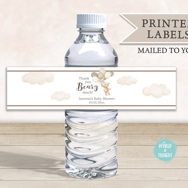 We Can Bearly Wait Label Template - Etsy