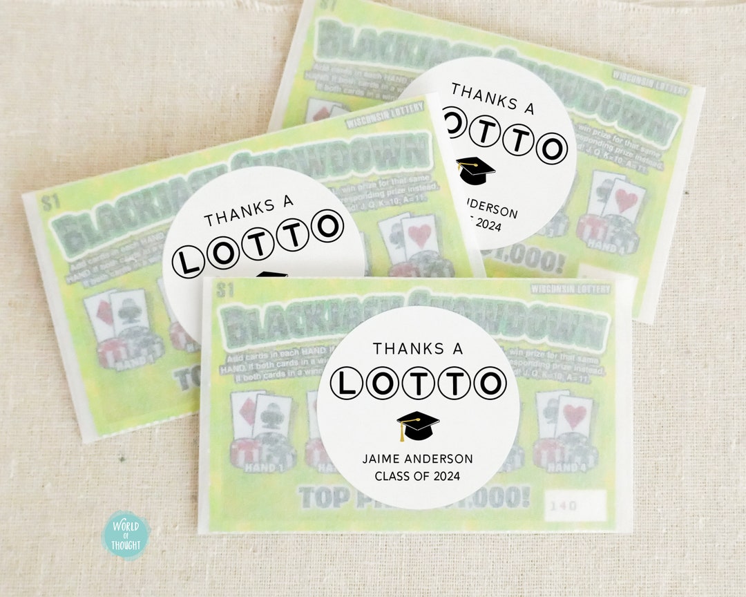 Graduation Lotto Favor Stickers, Class of 2024 Grad Party Lotto Ticket ...