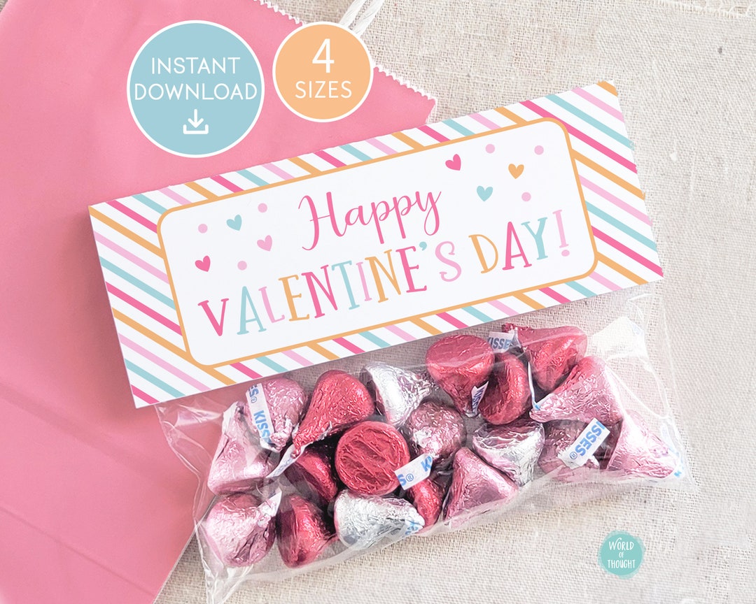INSTANT DOWNLOAD Happy Valentine's Day Treat Bag Topper | Printable ...