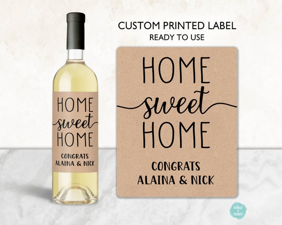 Image Label Custom Housewarming Wine Label Pairs Well With A New