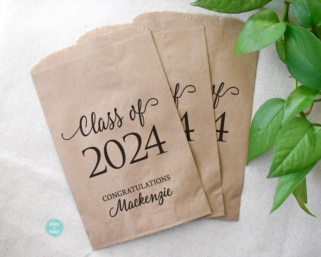 Graduation Favor Bag - Custom Personalized Cookie Bags -class of 2024 ...