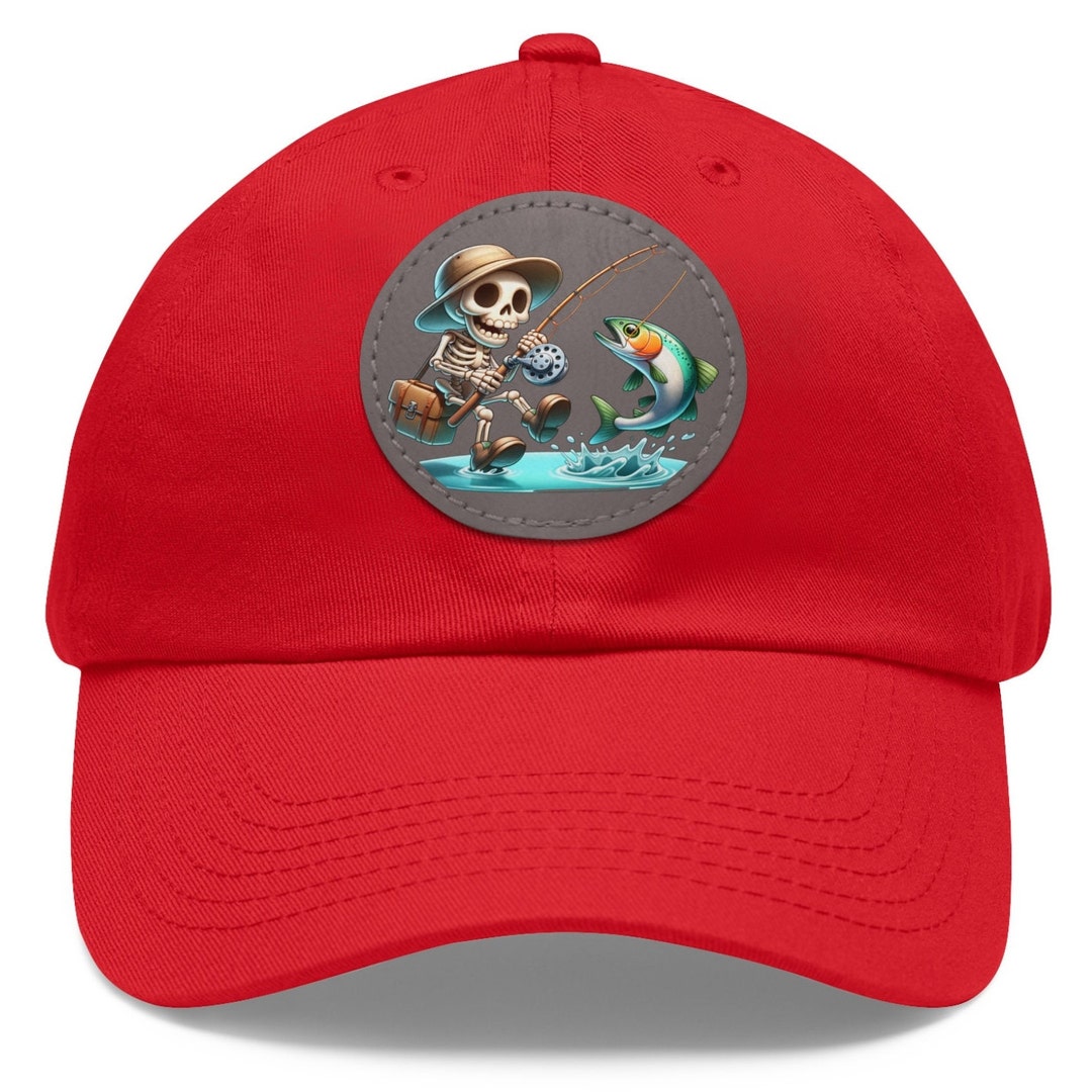 Fly Fishing Hat Fly Fishing Skeleton Hat With Leather Patch round - Etsy