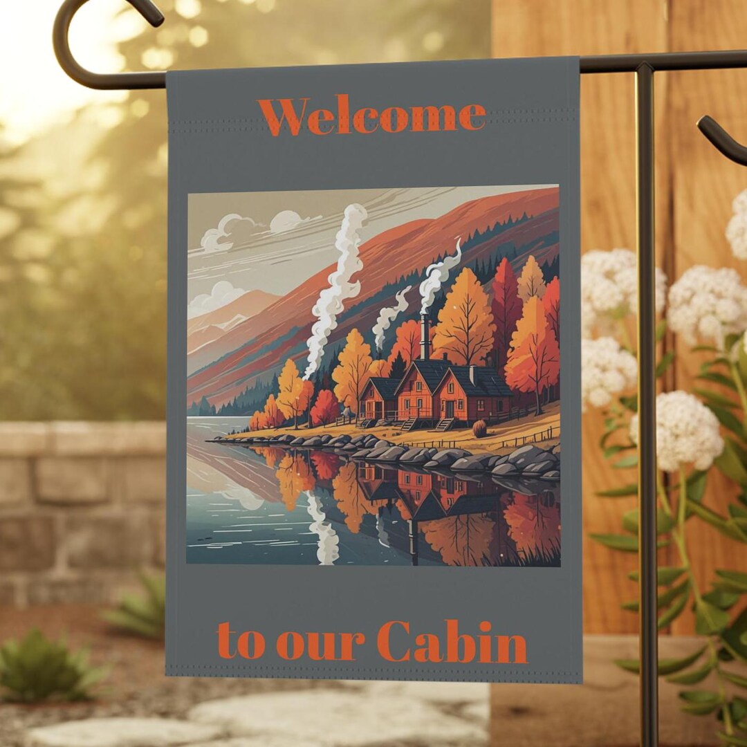 Outdoor Welcome Banner, Mountain Lake Home Decor Sign, Cabin Wall ...