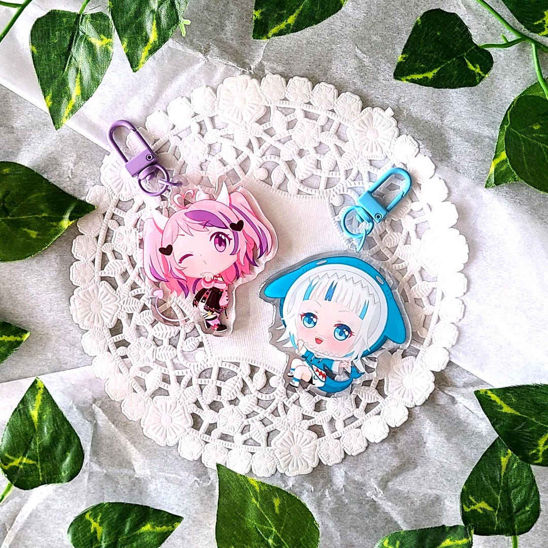 Vtuber - Ironmouse & Gawr Gura || Epoxy Acrylic Keychain [2,5''] Double ...