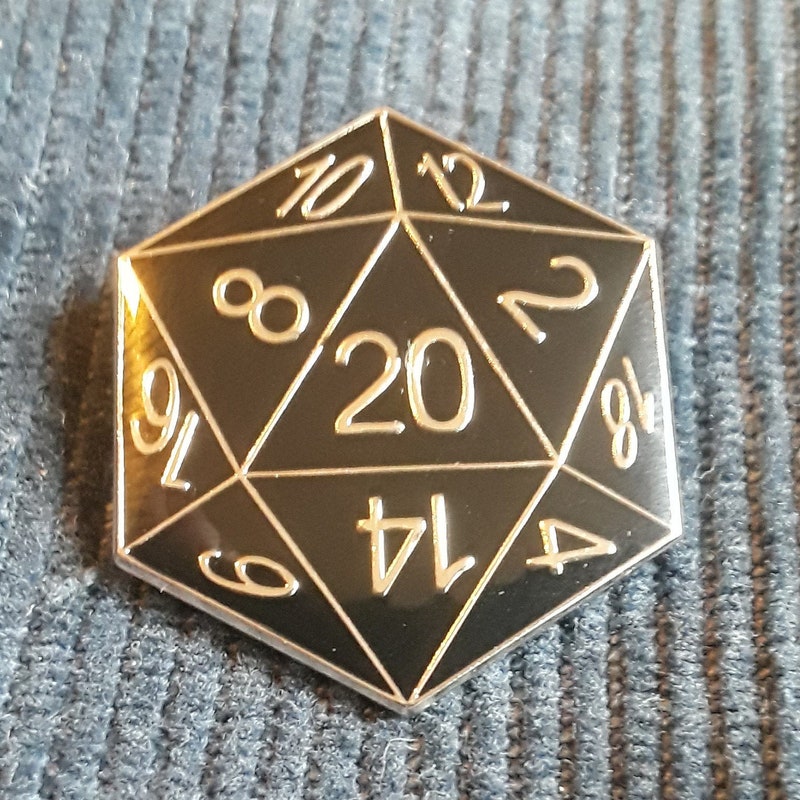D20 Enamel Pin - Etsy