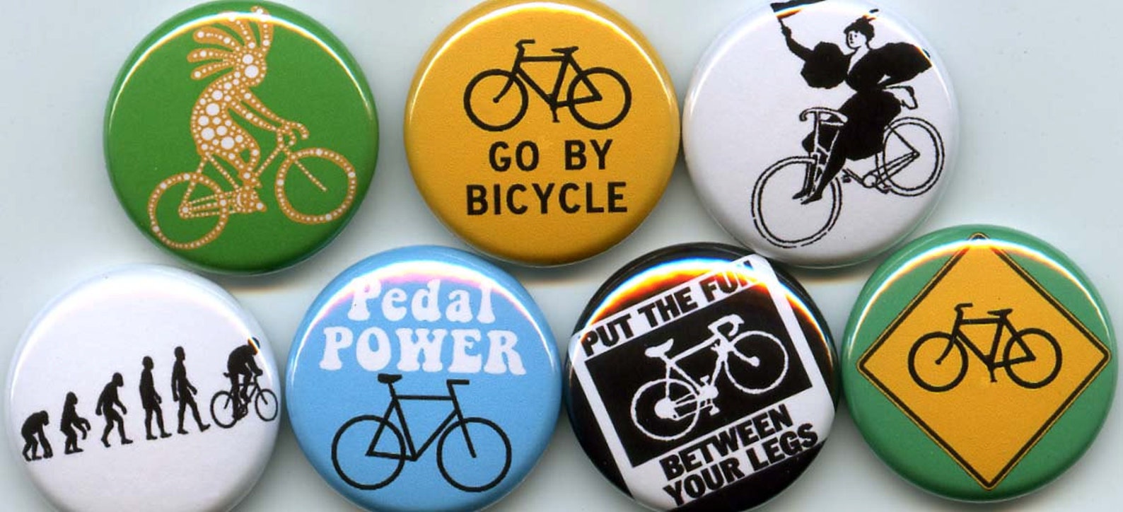 BICYCLING 7 Pins/buttons Cyclist/messenger/bag/bike/bmx - Etsy