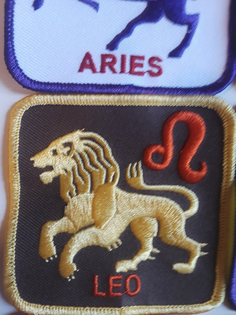 ZODIAC Embroidered Cloth Patch LEO Lion Horoscope Sign - Etsy