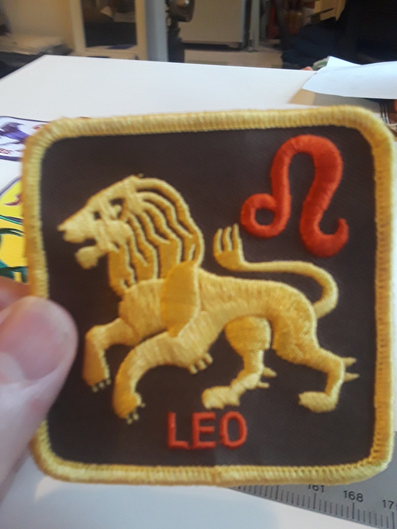 ZODIAC Embroidered Cloth Patch LEO Lion Horoscope Sign - Etsy
