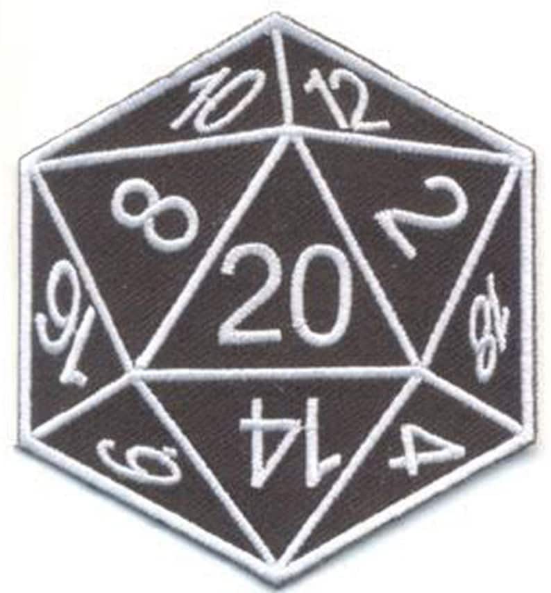 D20 Embroidered Cloth Patch D & D Dice Dungeon Master - Etsy