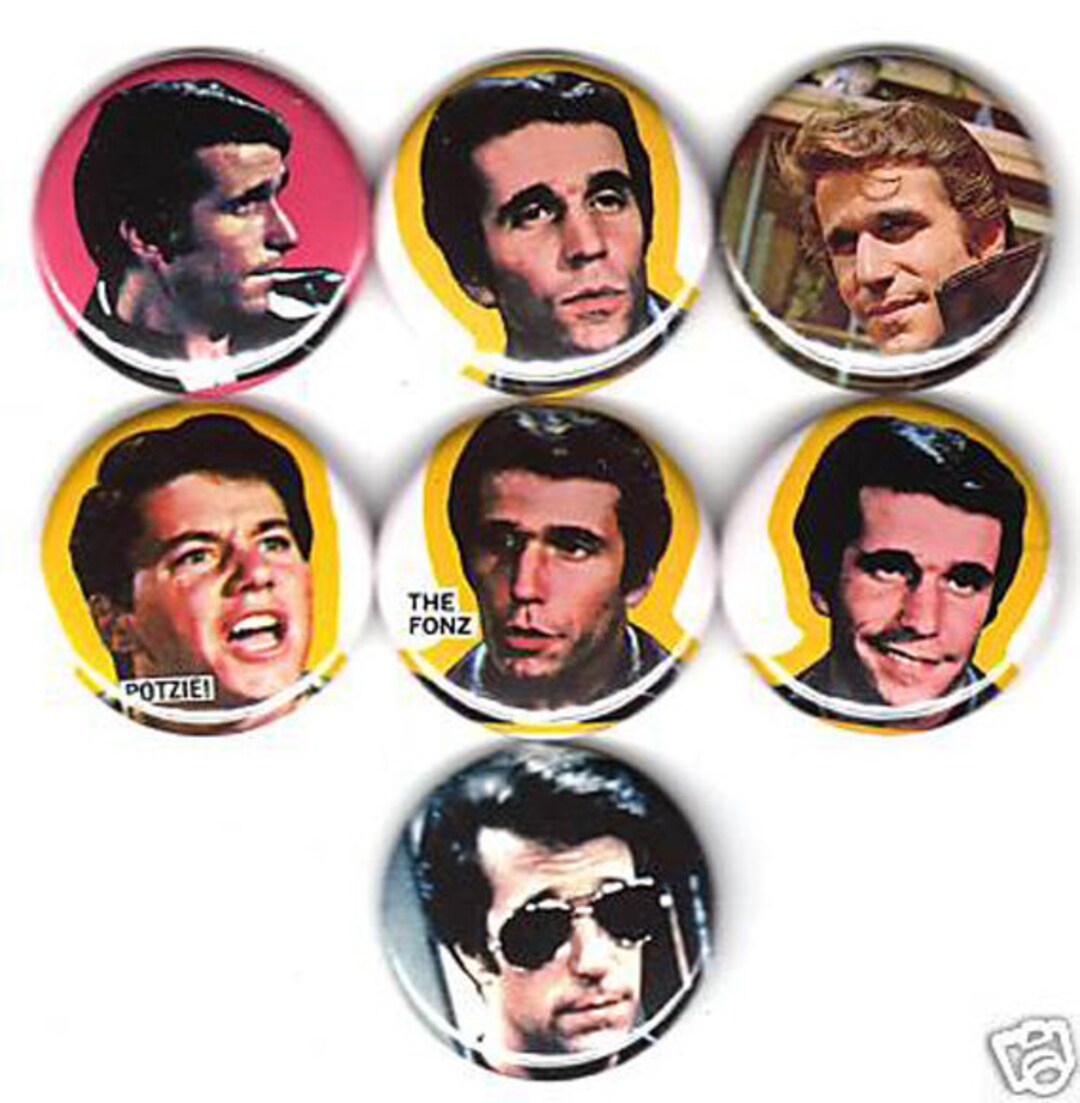 The FONZ 7 One Inch Pinback/badges/buttons Arthur Fonzarelli Fonzie ...