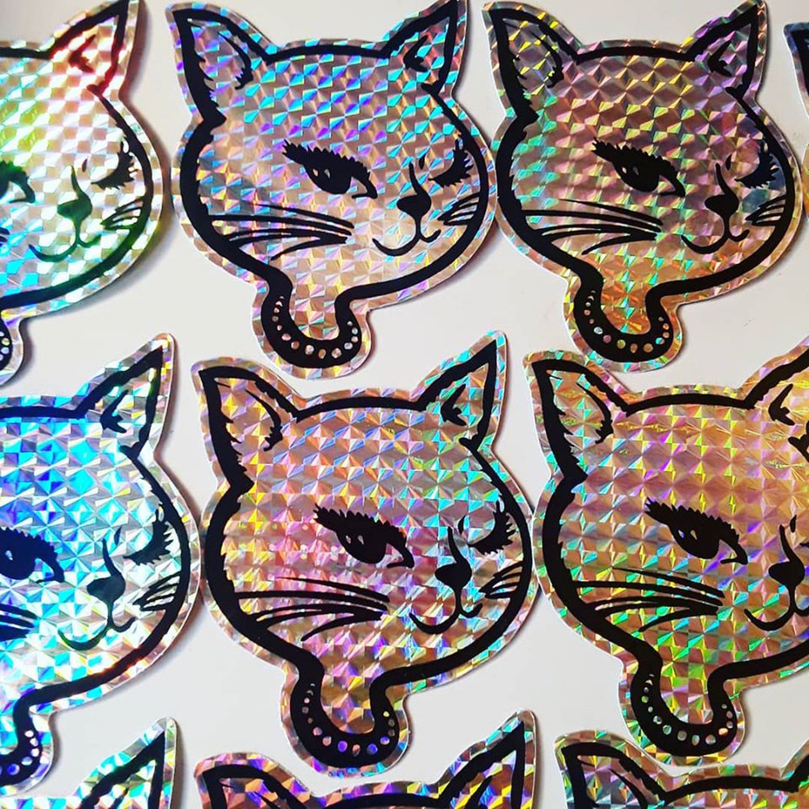 Winking Kitty Prism Sticker Sexy Cat New Vending Retro Style - Etsy