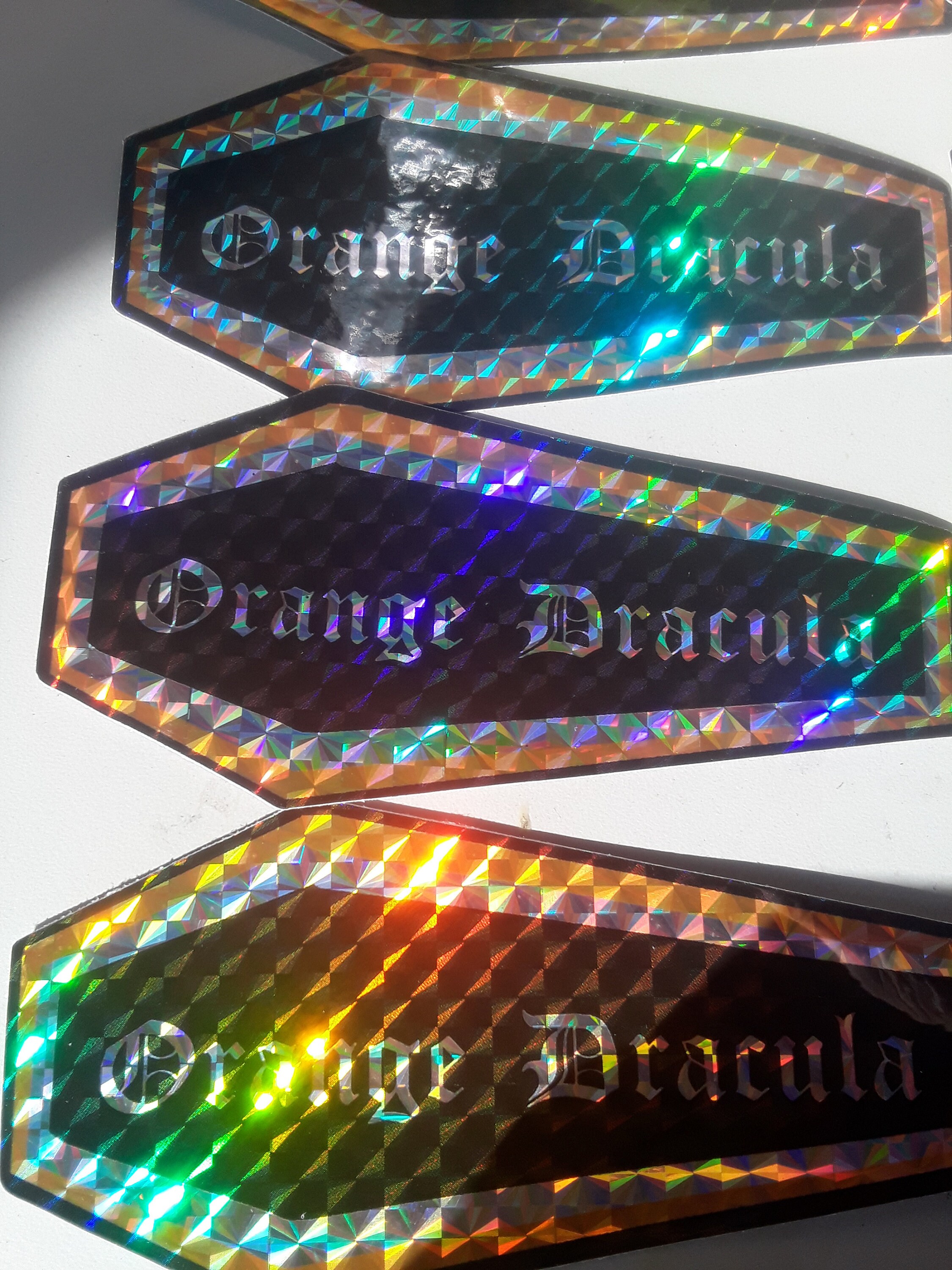 ORANGE DRACULA Prism Sticker New Vending Retro Style Prismatic Logo - Etsy