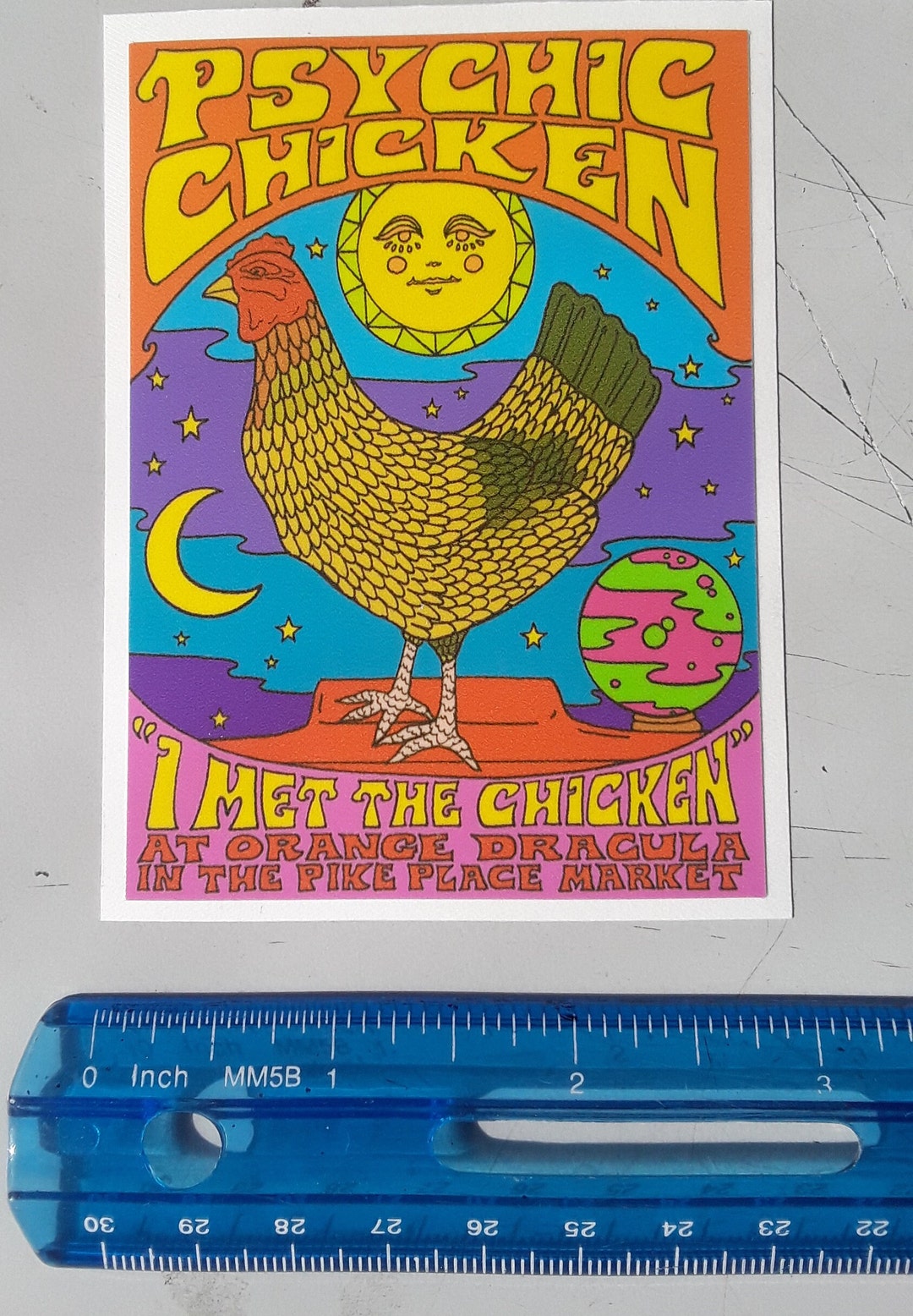 Psychic Chicken Sticker From Orange Dracula - Etsy