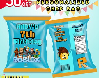 Roblox Chip Bag, Personalized, Roblox Chip Bag Template, Roblox Party ...