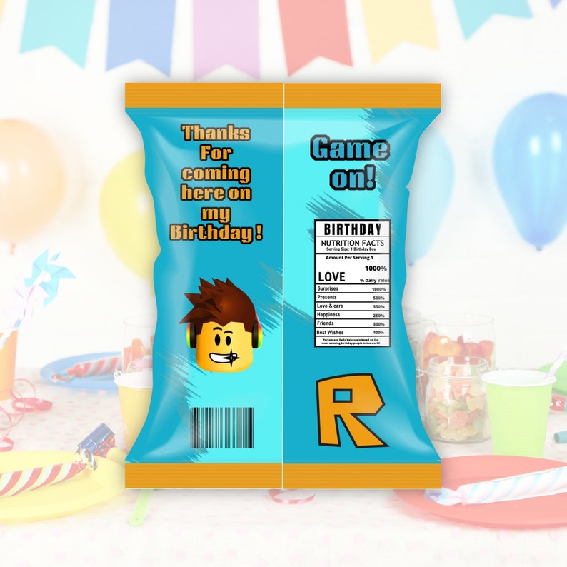 Roblox Chip Bag, Personalized, Roblox Chip Bag Template, Roblox Party ...