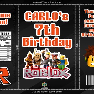 Roblox Chip Bag, Personalized, Roblox Chip Bag Template, Roblox Party ...