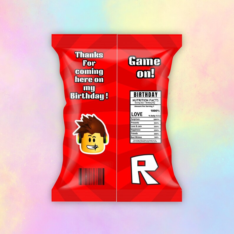 Roblox Chip Bag, Not Personalized, Instant Download, Roblox Party ...