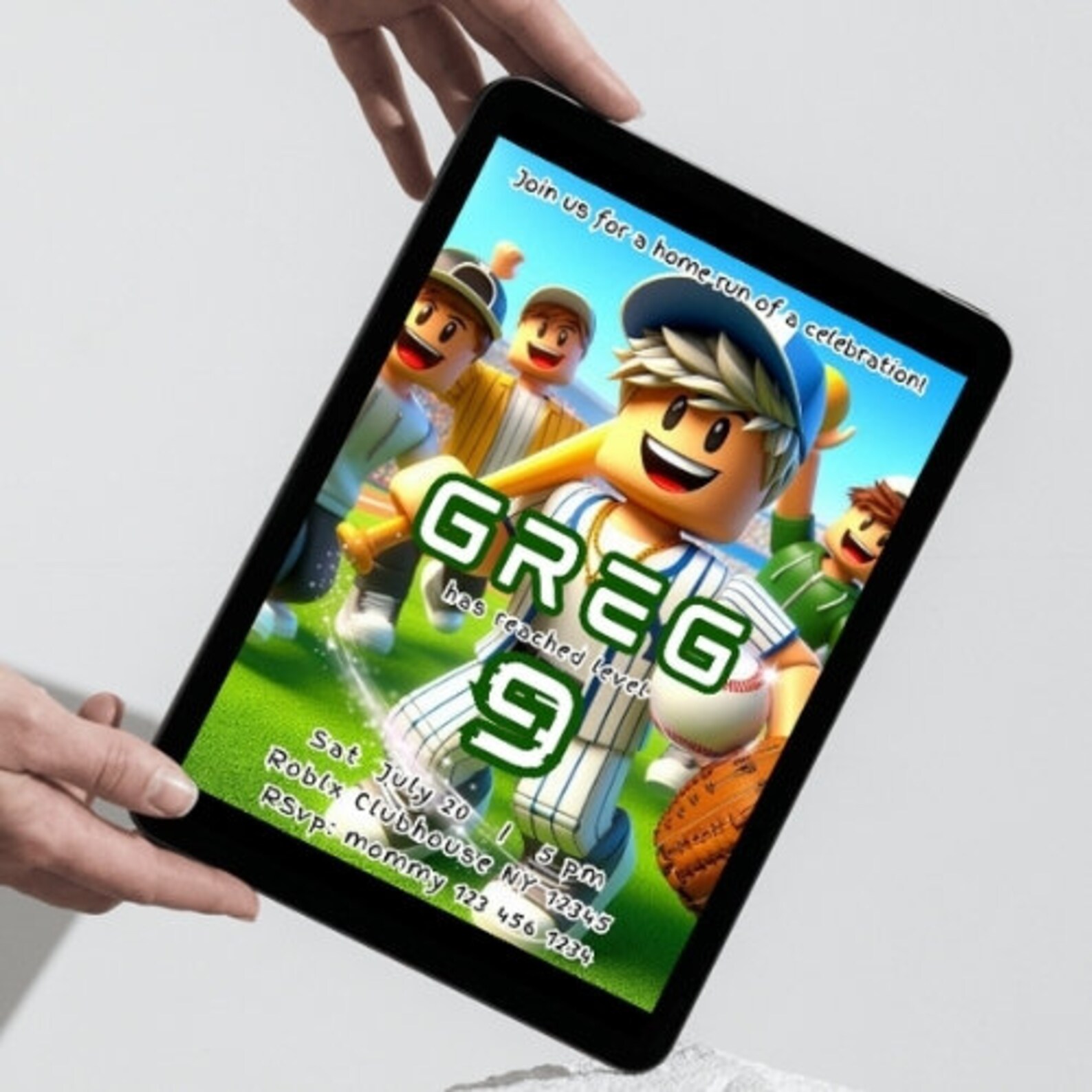 Invitación de Roblox, Fiesta de juegos, Plantilla de invitación de ...