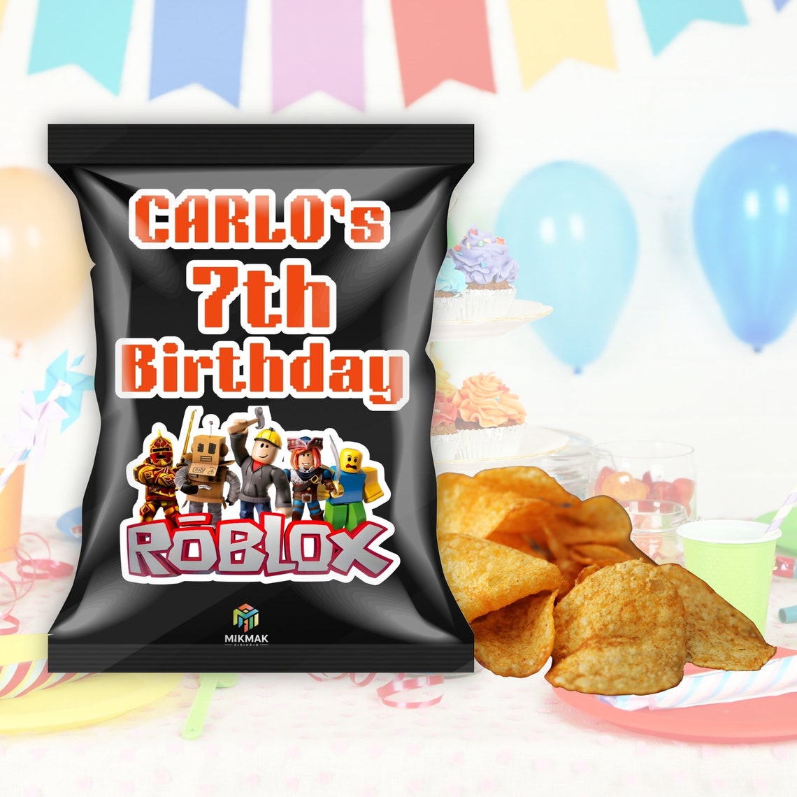 Roblox Chip Bag, Personalized, Roblox Chip Bag Template, Roblox Party ...