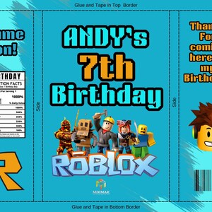 Roblox Chip Bag, Personalized, Roblox Chip Bag Template, Roblox Party ...