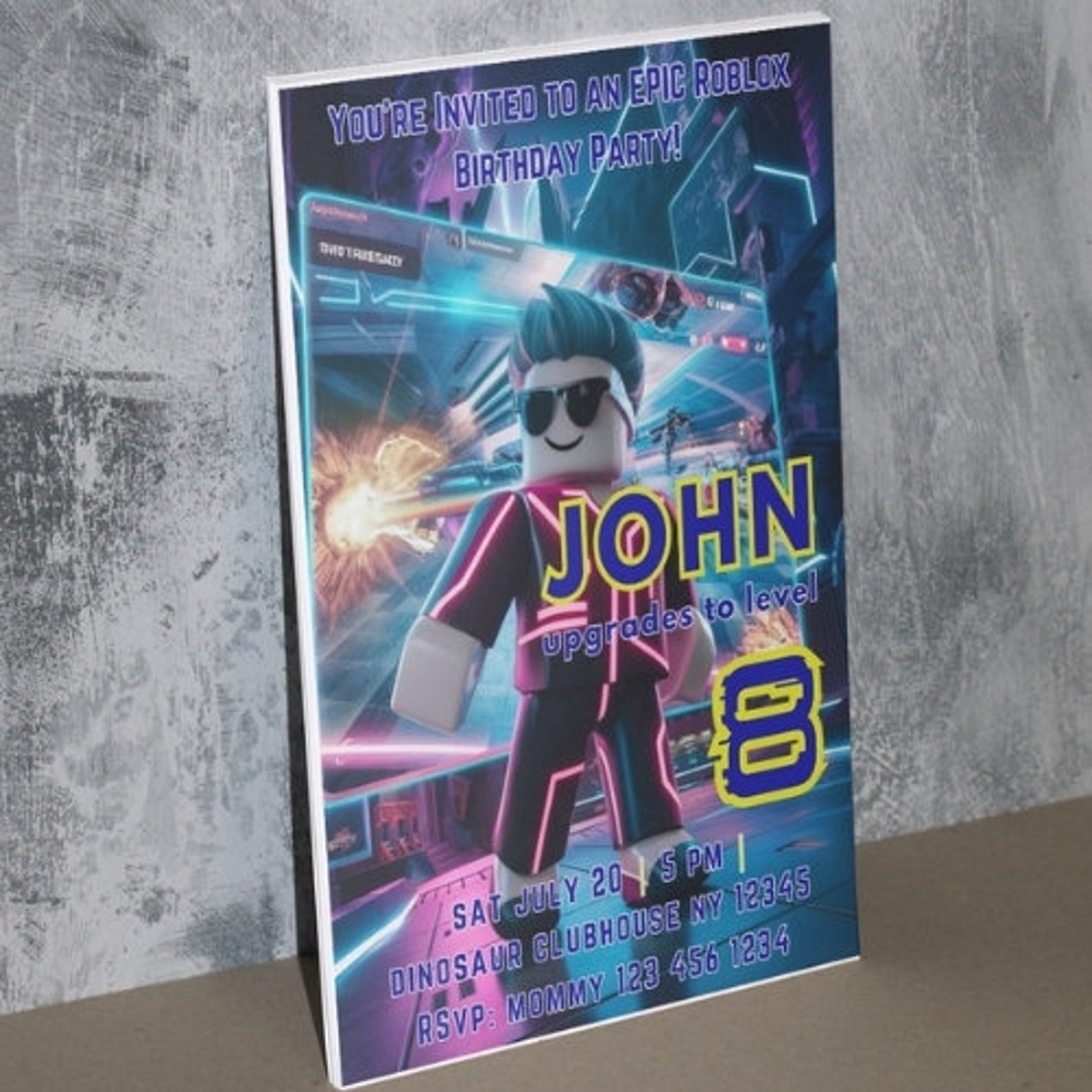 Roblox Invite, Game Birthday, Roblox Invitation, Roblox Boy Birthday ...