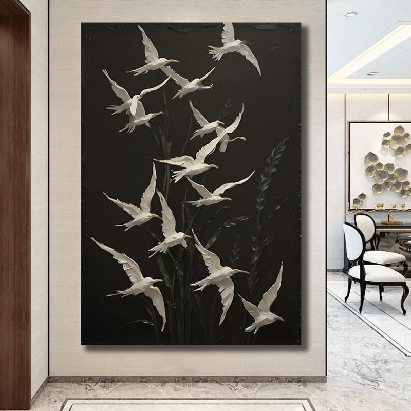 Birds in Flight Paintings - Etsy