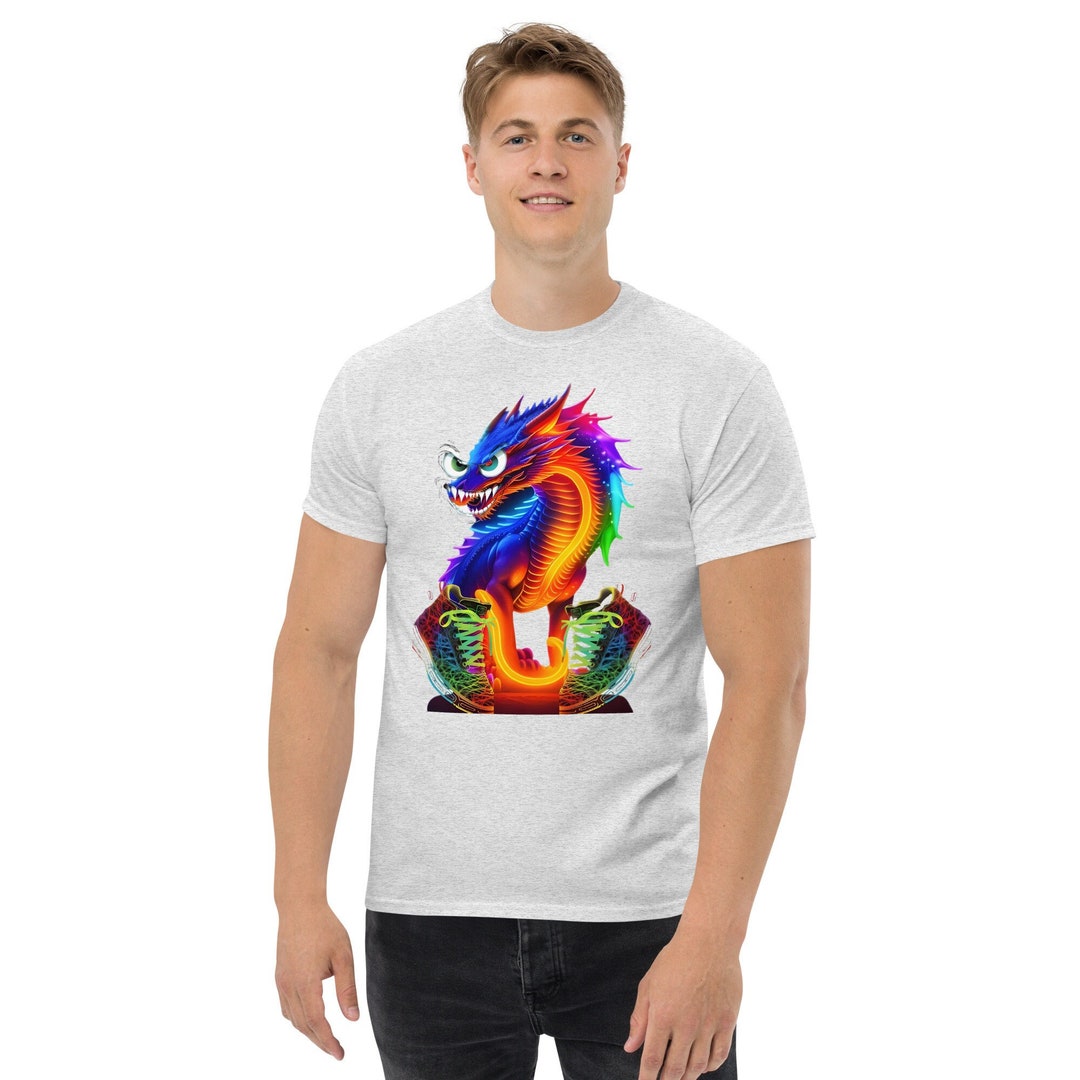 Mythical Creatures and Kicks: Premium Cotton Streetwear Tee Dragons ...