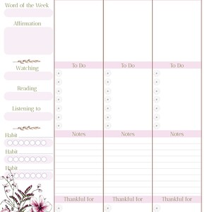 Undated Monthly & Weekly Planner Pages - Floral - Etsy