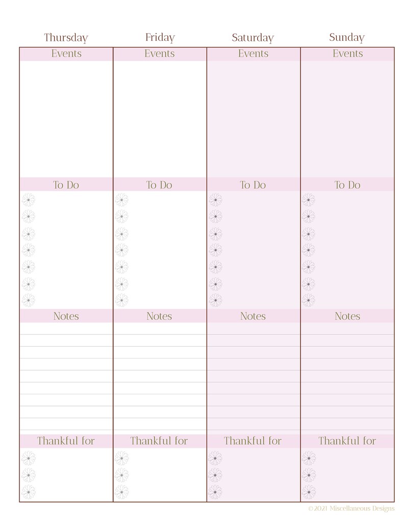 Undated Monthly & Weekly Planner Pages - Floral - Etsy