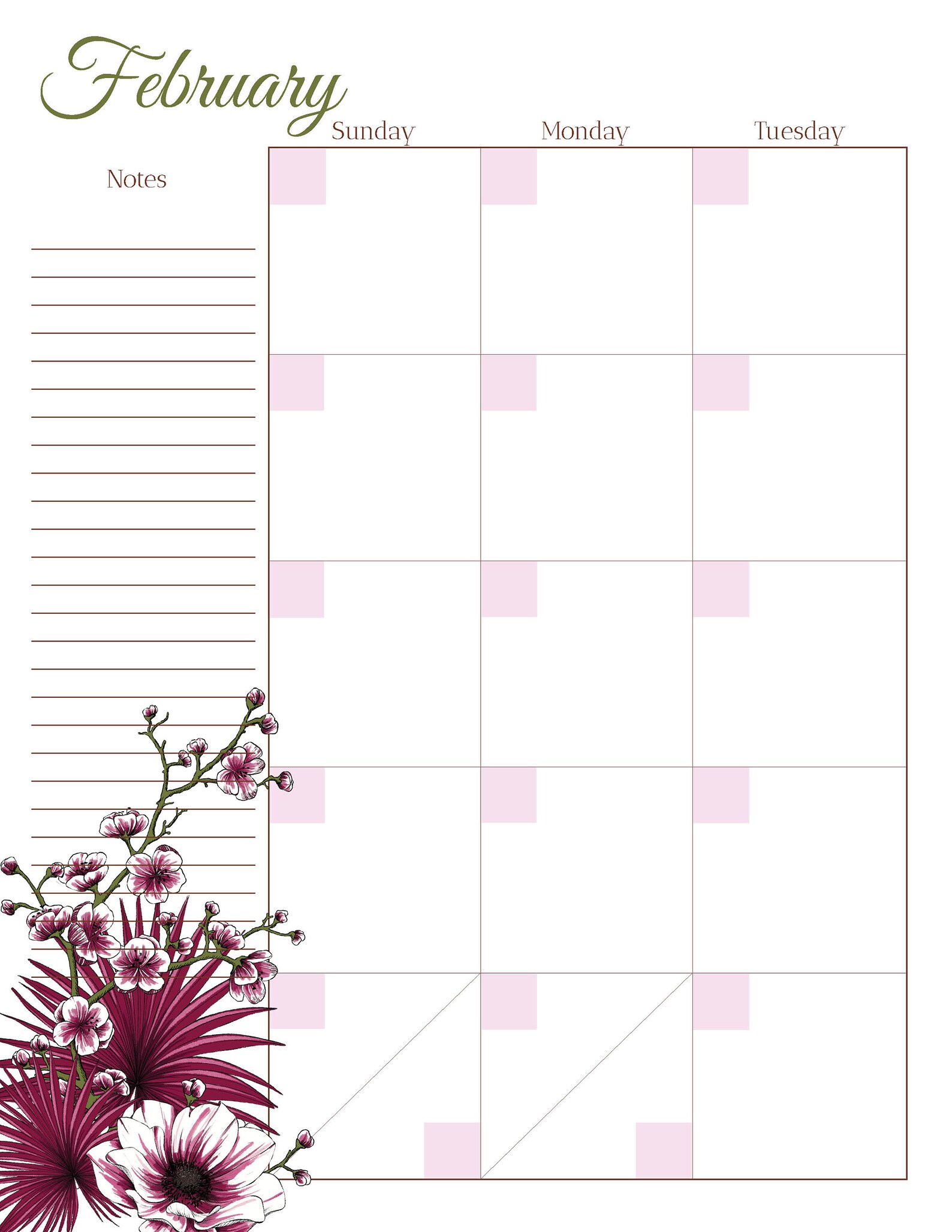 Undated Monthly & Weekly Planner Pages - Floral - Etsy
