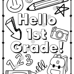 1st Grade Back to School Color Pages - Etsy Canada