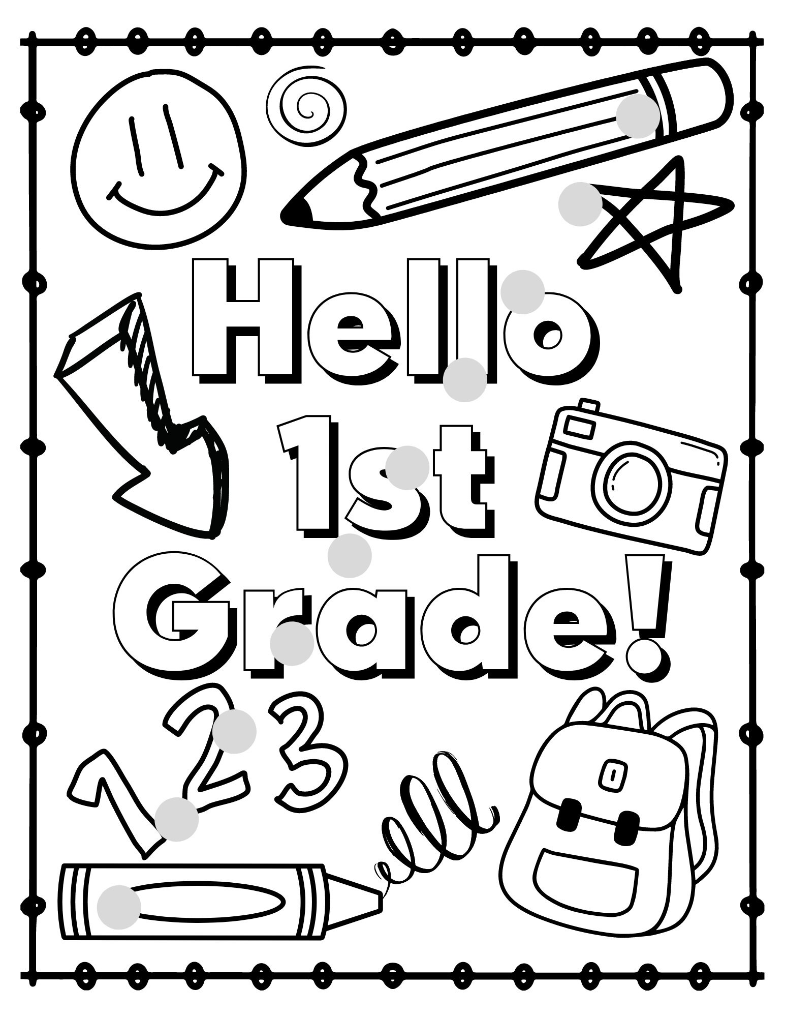 1st Grade Back to School Color Pages - Etsy Canada