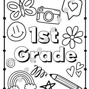 1st Grade Back to School Color Pages - Etsy Canada