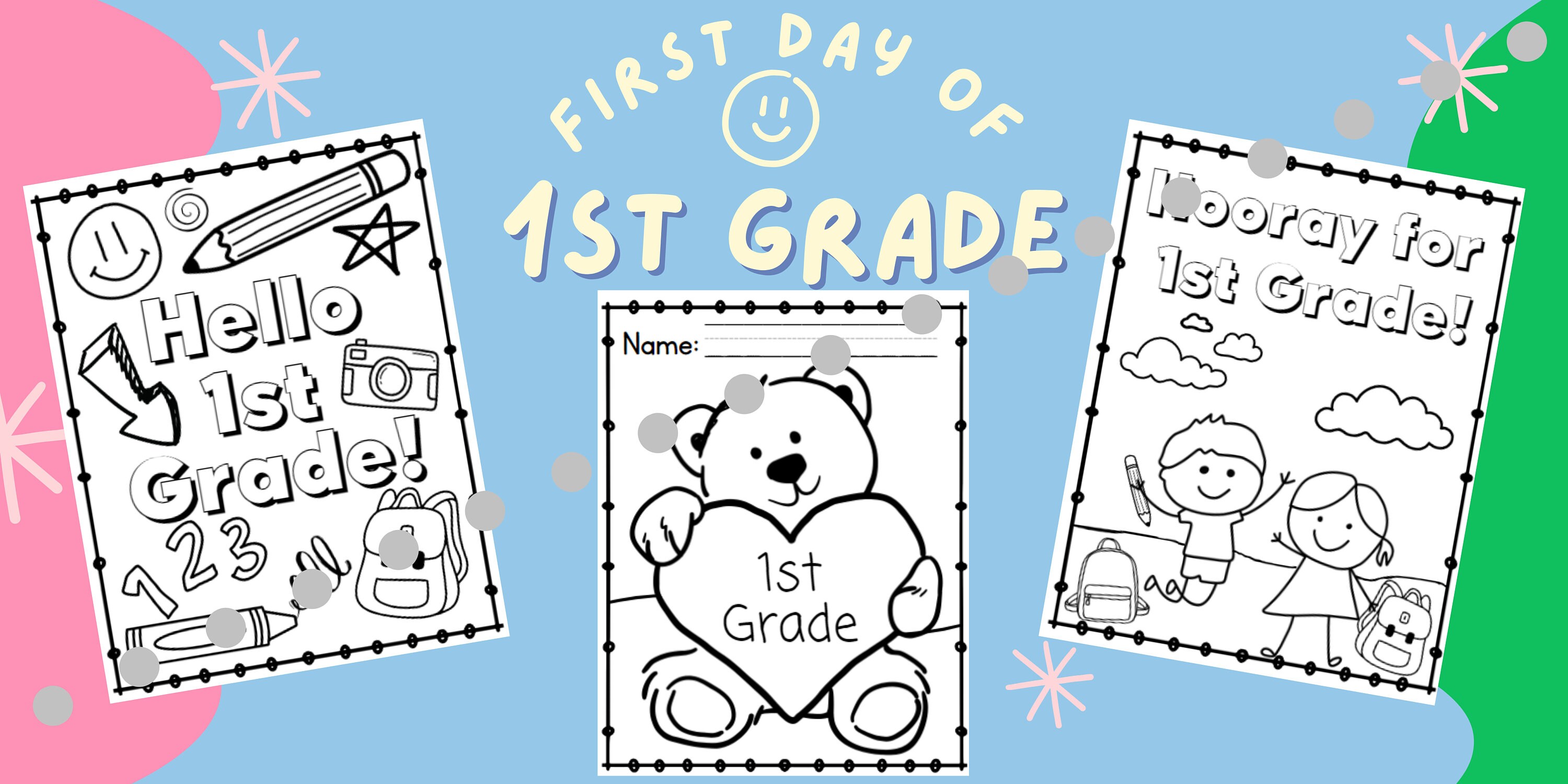 1st Grade Back to School Color Pages - Etsy Canada
