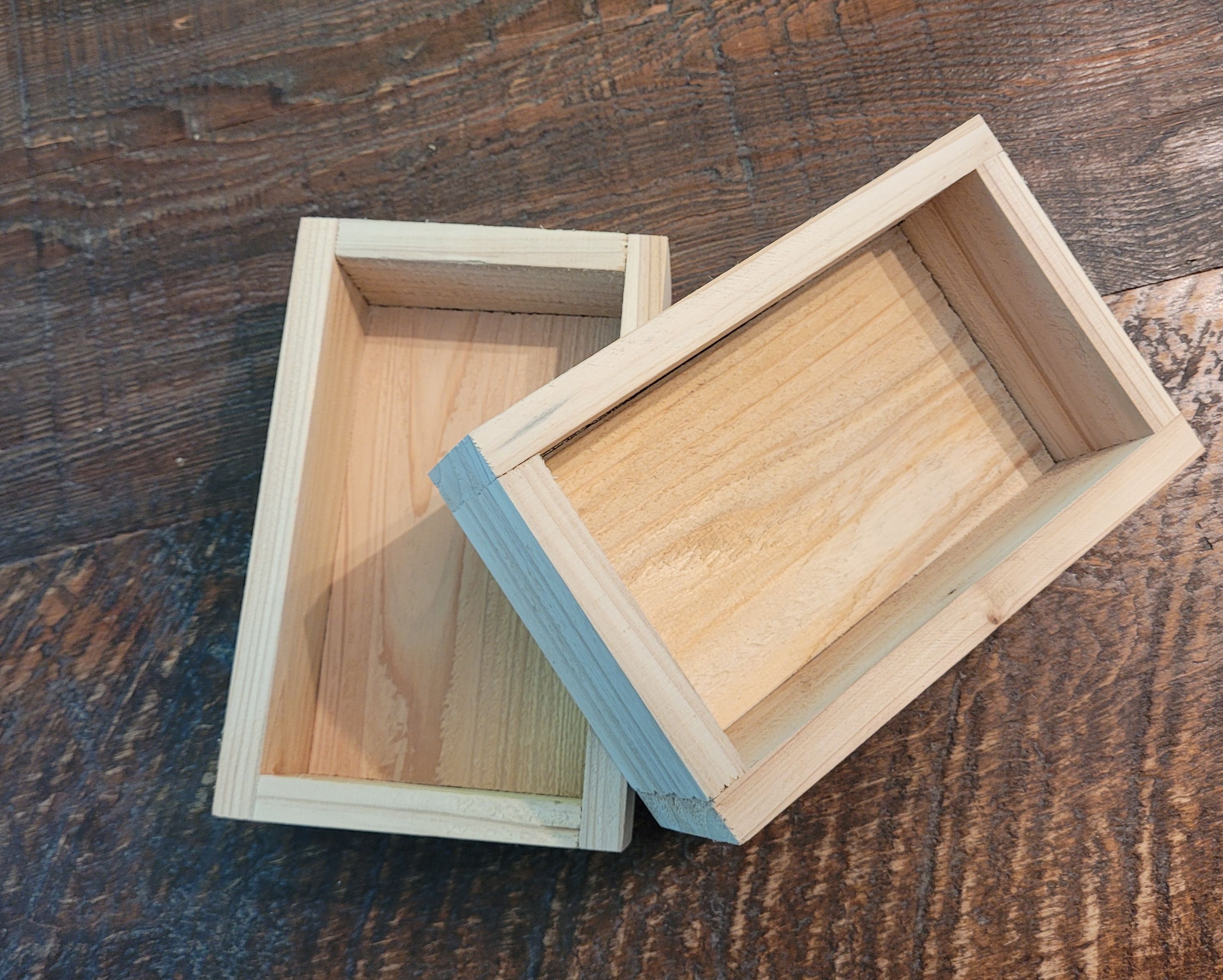 Unfinished Cedar Wood Box Rough Cut Box Boxes Home Decor Wood Boxes Box ...