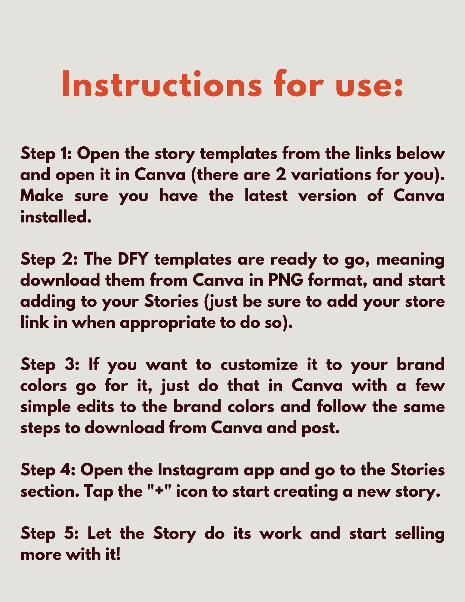 The Ultimate DFY (done-for-you) Stories Sequence for the Roadmap 3.0 - Etsy