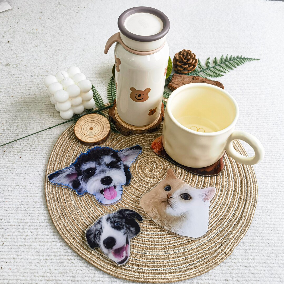 Custom Pet Coasters,personalized Dog Cat Coasters,photo Coasters,design ...