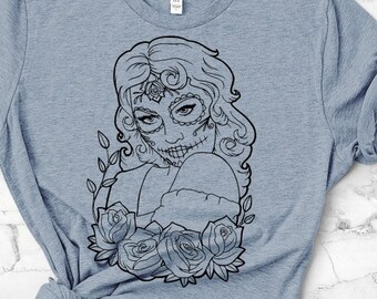 Day of the Dead Lady SVG Woman Sugar Skull SVG Dia De Los | Etsy