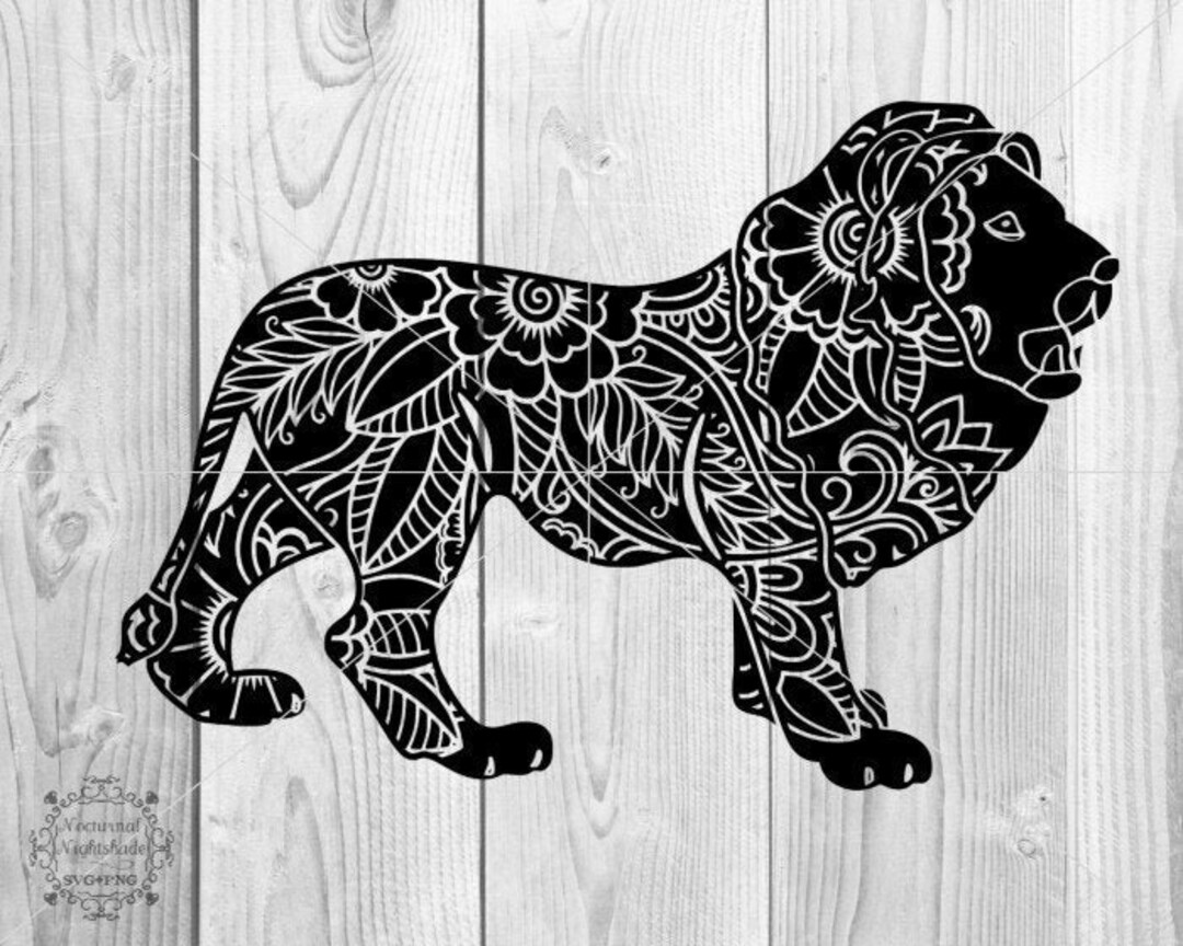 Lion SVG, Lion Mandala SVG, Zentangle Lion Svg, Lion PNG Printable ...